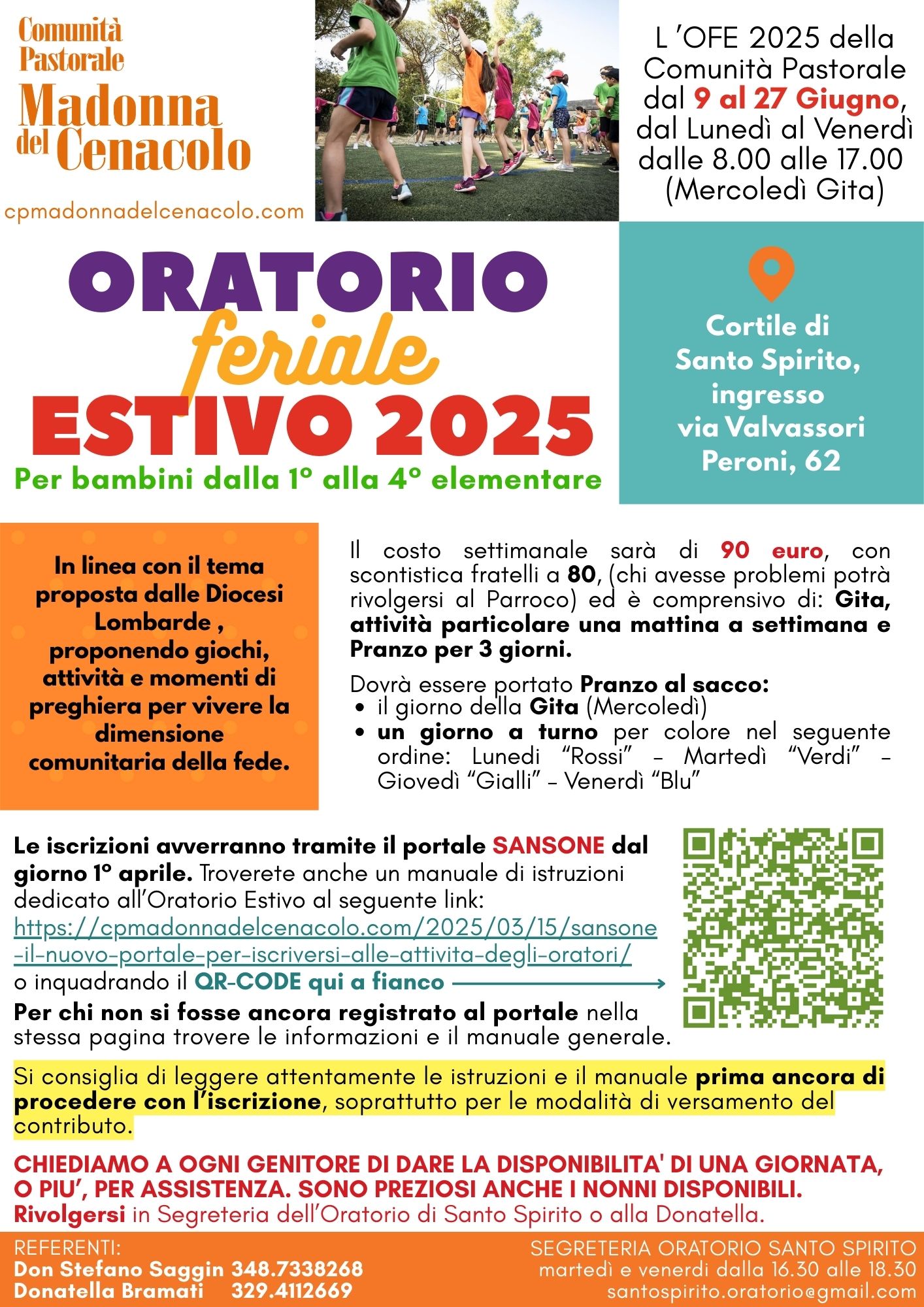 MANUALE E INFORMAZIONI ORATORIO FERIALE ESTIVO 2025: dalla 1° alla 4 ...
